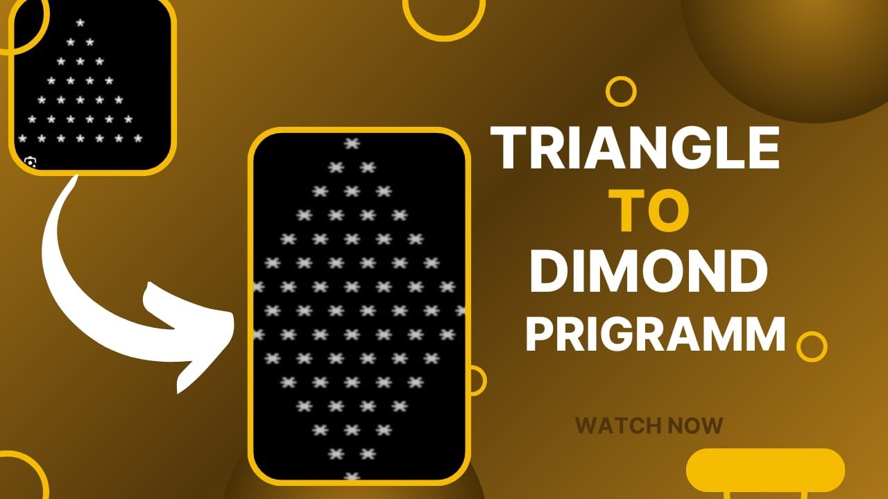 Dimond Pattern With Star In C || Triangle To Diamond Star Pattern ...