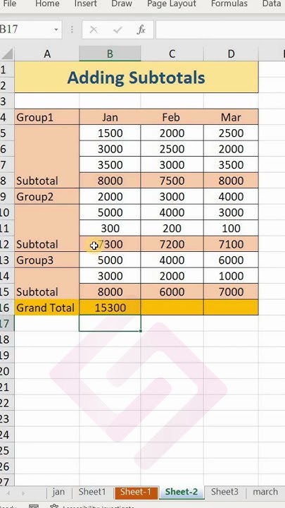 Shortcut to Sum in Excel | Adding Subtotals | Excel Tricks - YouTube