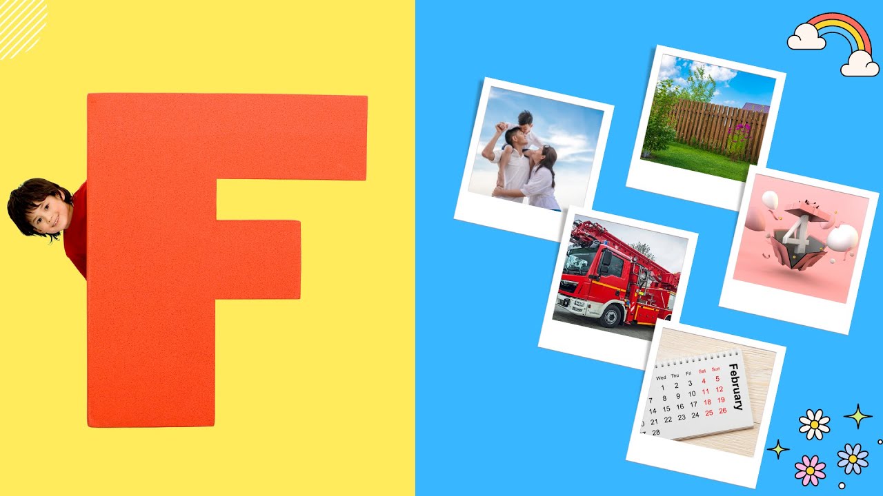 Learn Alphabet F | Alphabet Puzzle for Kids | Words begin with letter F ...
