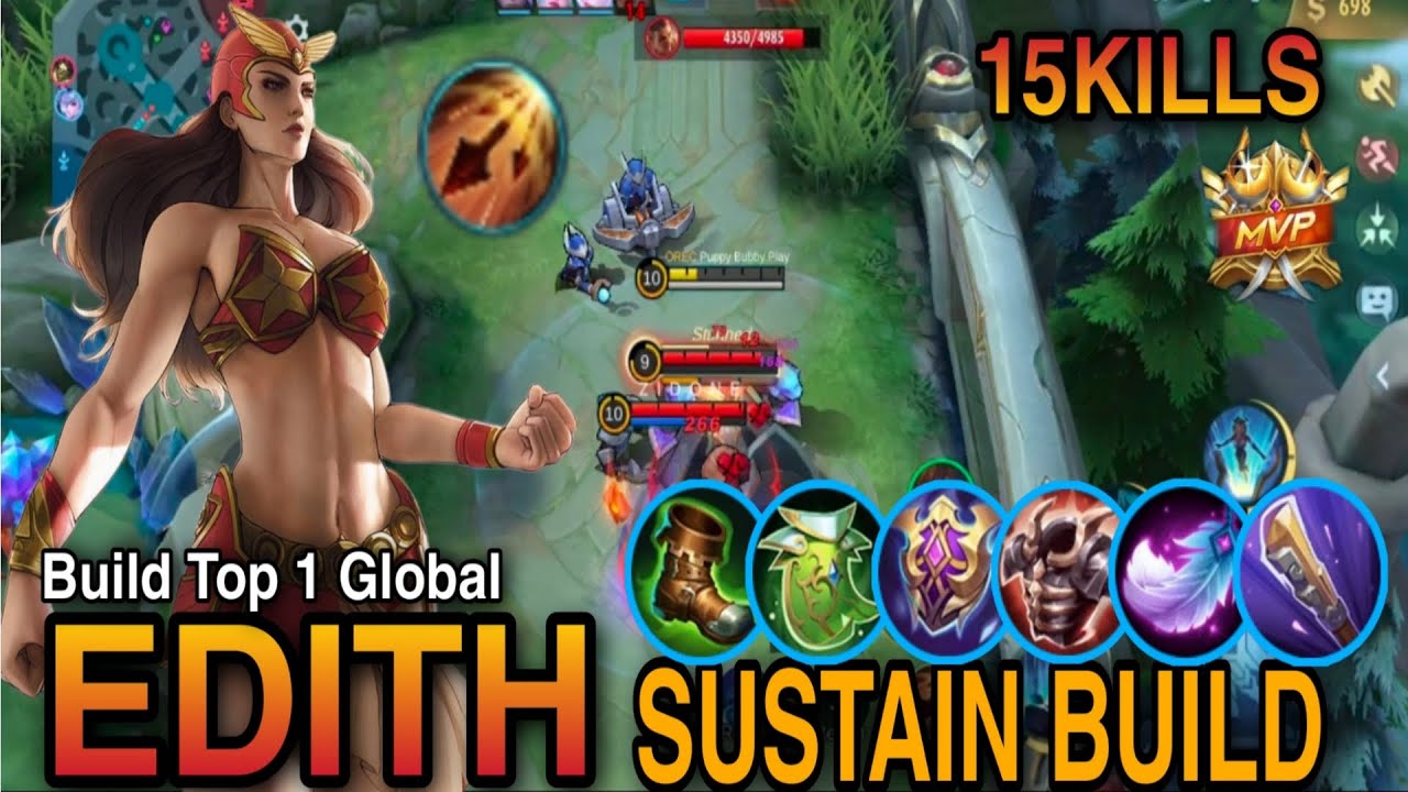 EDITH SUSTAIN BUILD 15KILLS🔥||EDITH BEST BUILD 2023😱 || EDITH BUILD TOP 1 GLOBAL (MLBB) - YouTube