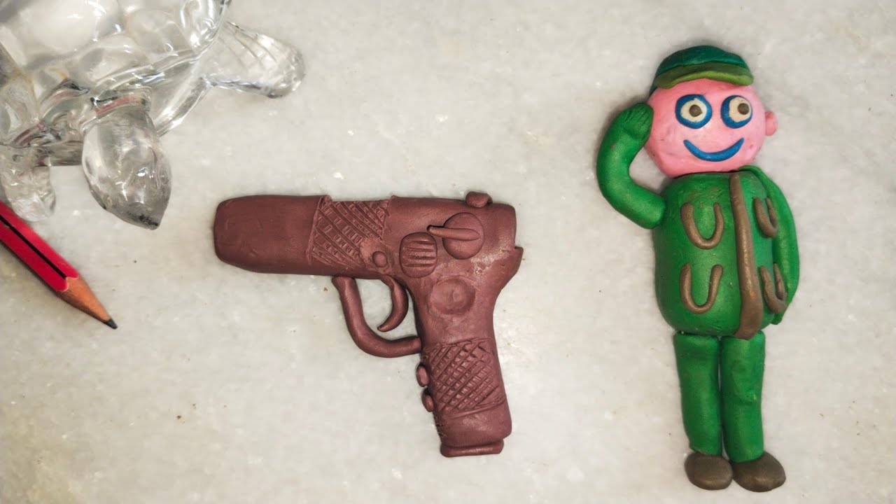 I made a gun out of clay/polymer clay gun/amazing technique make gun ...