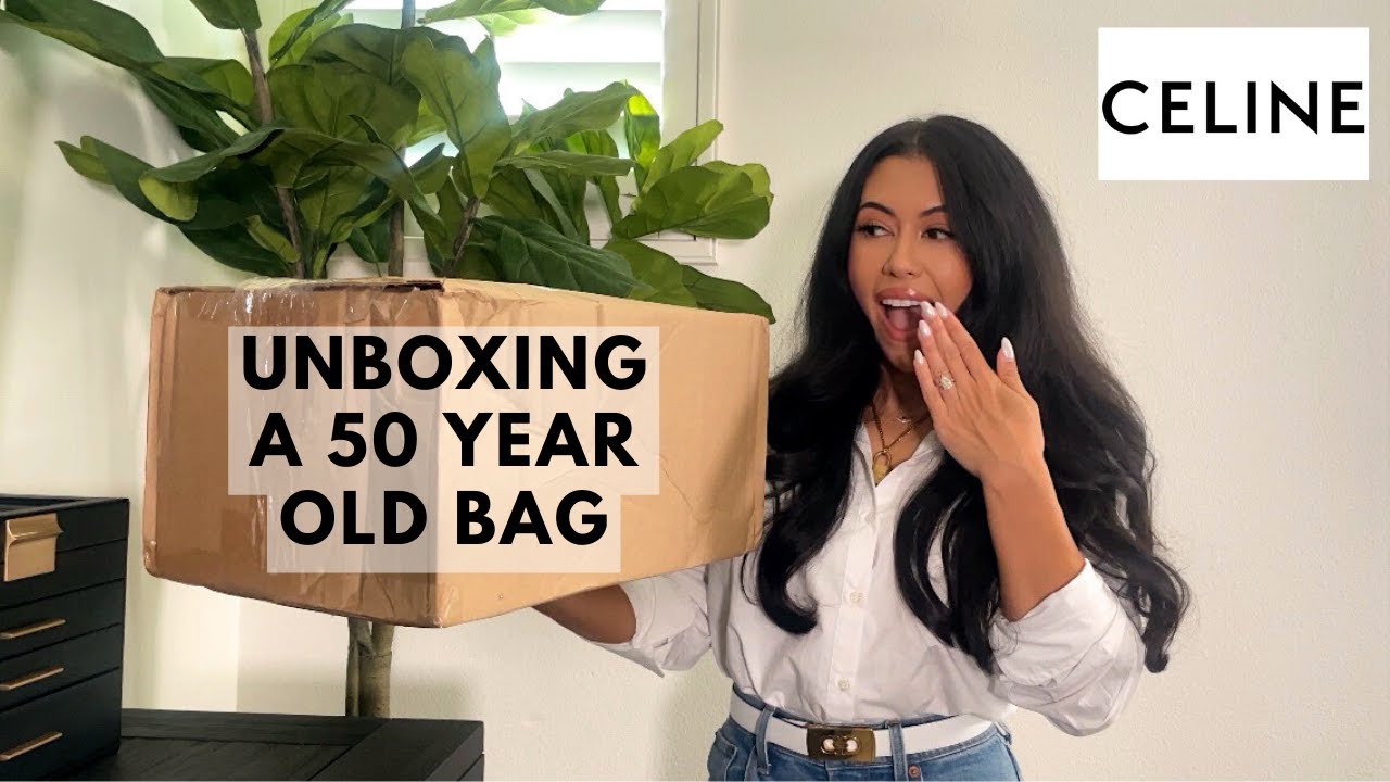 VINTAGE LUXURY DESIGNER HANDBAG UNBOXING | VINTAGE CELINE BAG UNBOXING ...