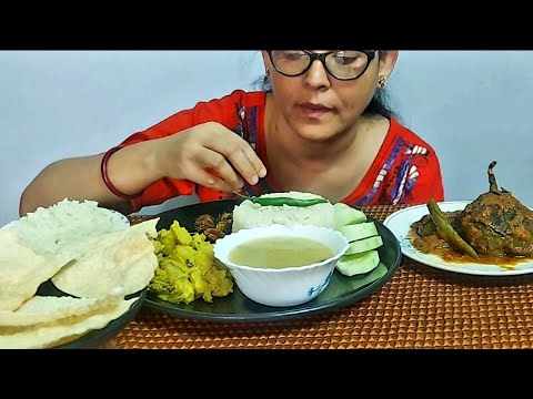 Big Bites | Eating Rice With Bulir Dal, Uchhe Vaja,Aloo Posto,Masala ...