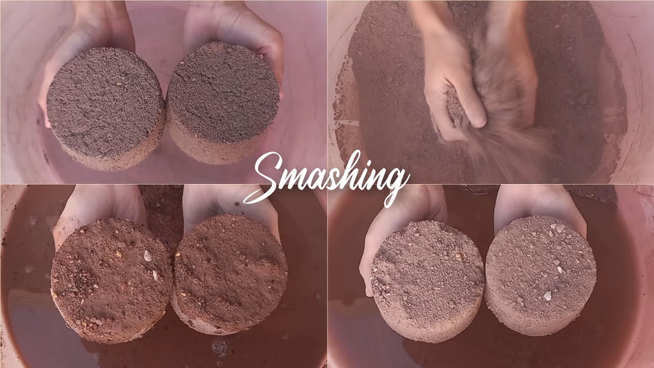#Asmr:💥Extra Smokey Bombastic Smashing of Red Dirt Cups Dry and Water ...