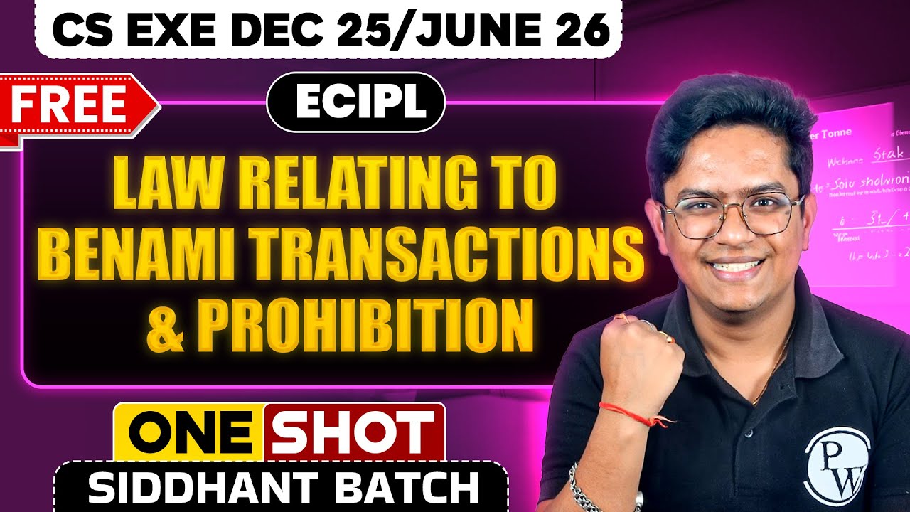 Law Relating To Benami Transactions & Prohibitions | ECIPL | One Shot🔥 ...