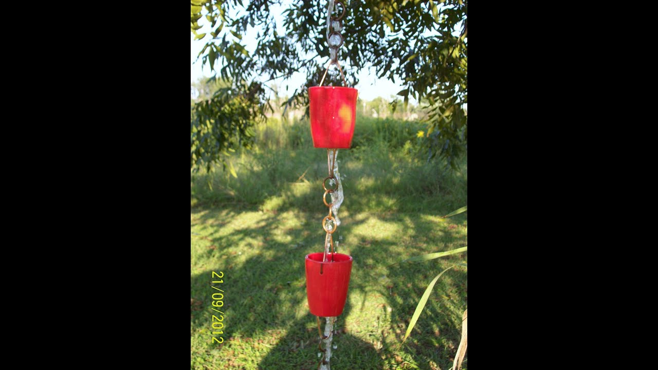 rain chain pottery diy - YouTube