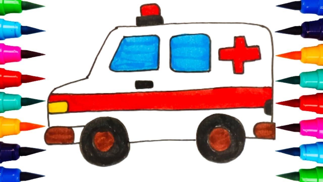How to draw Ambulance easy | Easy ambulance drawing - YouTube