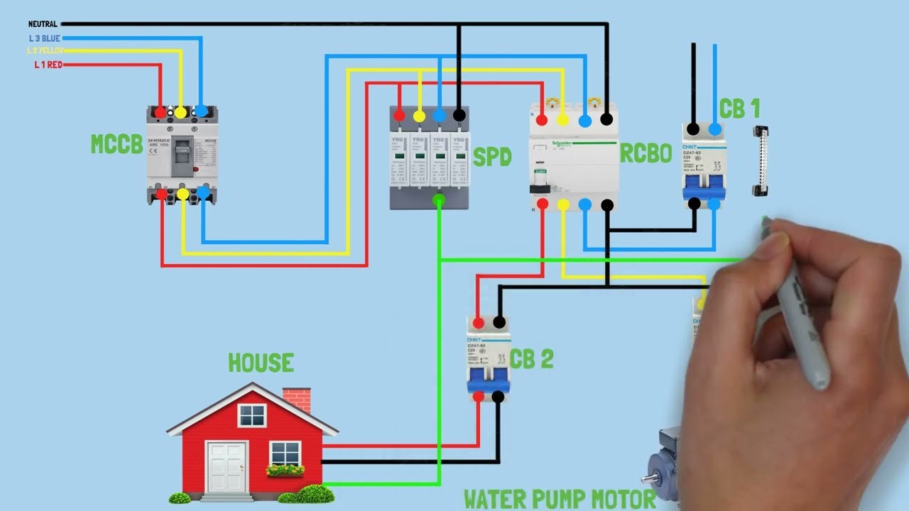 3 Phase to single phase power supply wiring diagram/connection/video ...