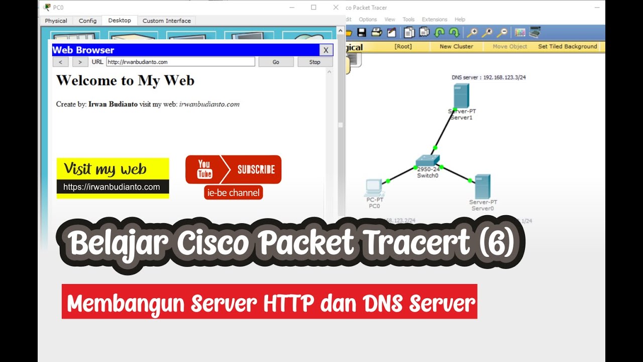 Belajar Cisco Packet Tracert | 6 - Membuat Jaringan HTTP dan DNS Server ...
