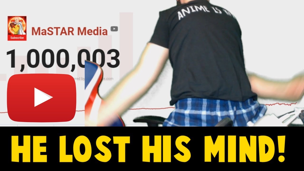 Mastar's Hilarious Reaction to Hitting 1 Million Subscribers - YouTube