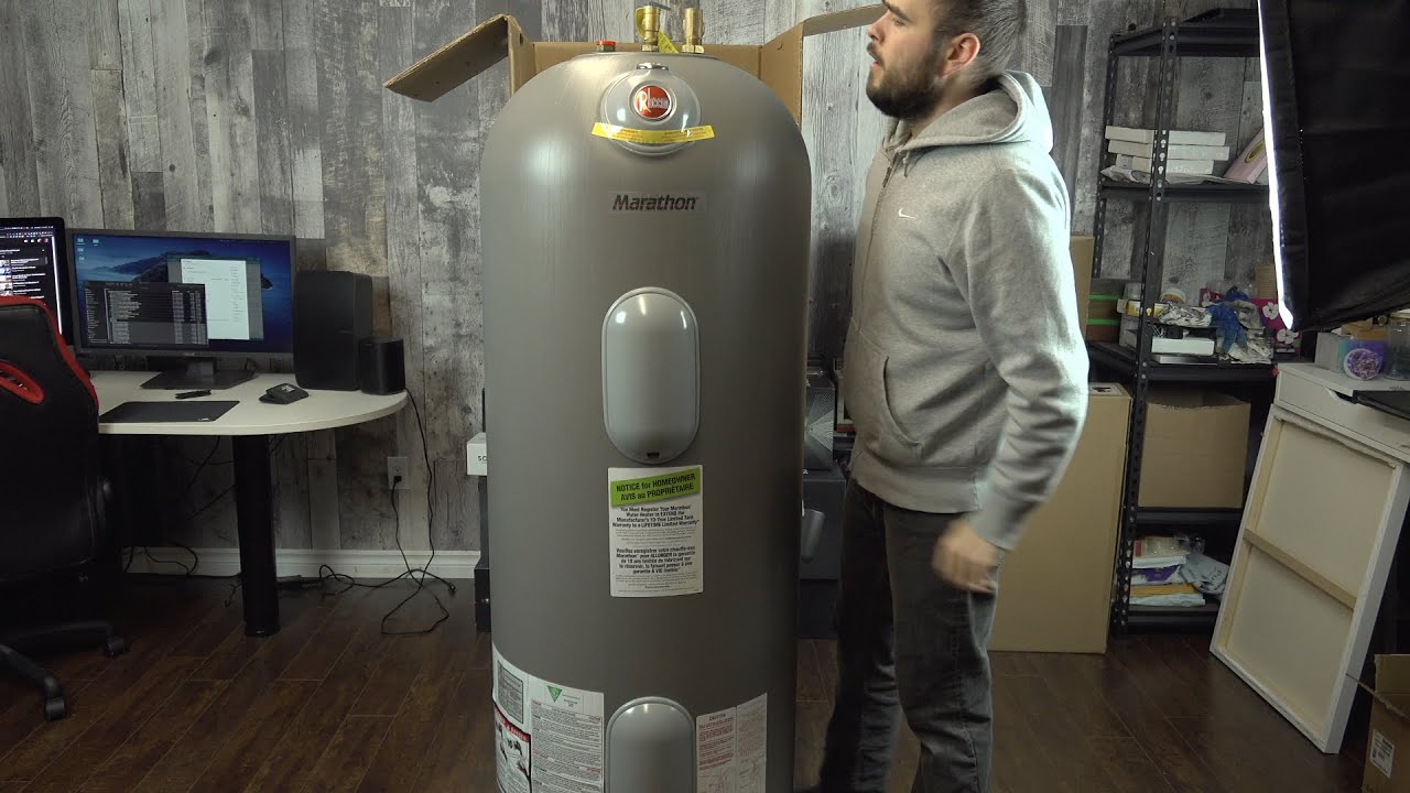 Déballage du Chauffe eau électrique Marathon de Rheem - YouTube