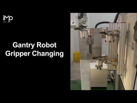 《IMP》Gantry Robot with built-in quick change gripper system for CNC lathe loading & unloading ...