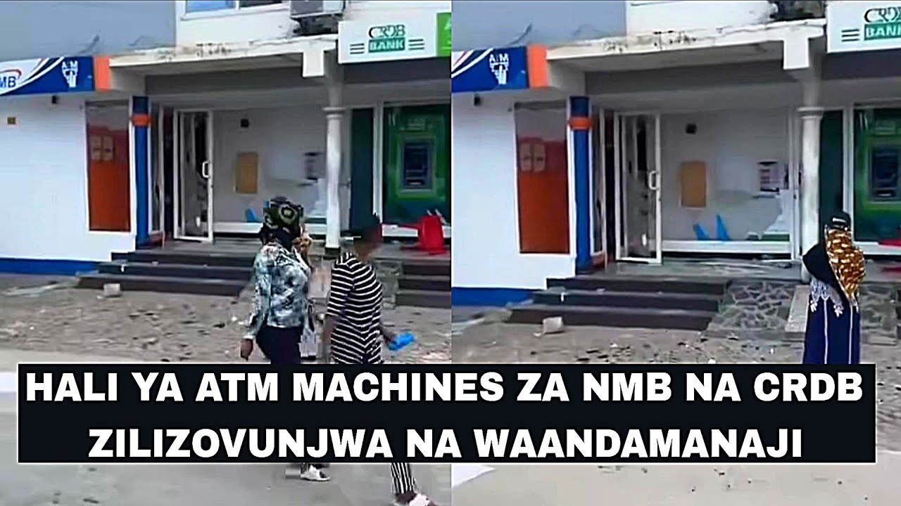 VIDEO HALI YA ATM MACHINES ZA NMB NA CRDB ZILIZOVUNJWA NA WAANDAMANAJI ...