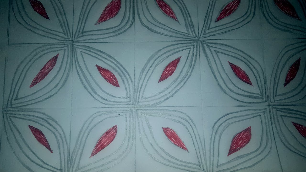 How to easy draw nakshi khata flower : নকসী কাথায় সহজে ফুল আকাঁর নিয়ম ...