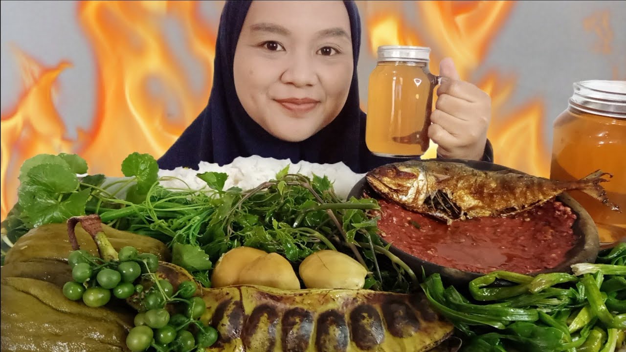 MUKBANG 8 JENIS LALAPAN REBUS + IKAN ASIN PEDA DAN SAMBAL TERASI || # ...