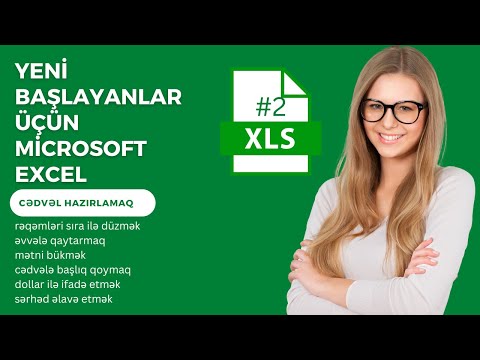 Yeni Başlayanlar Üçün Microsoft Excel #2: Cədvəl Hazırlanması