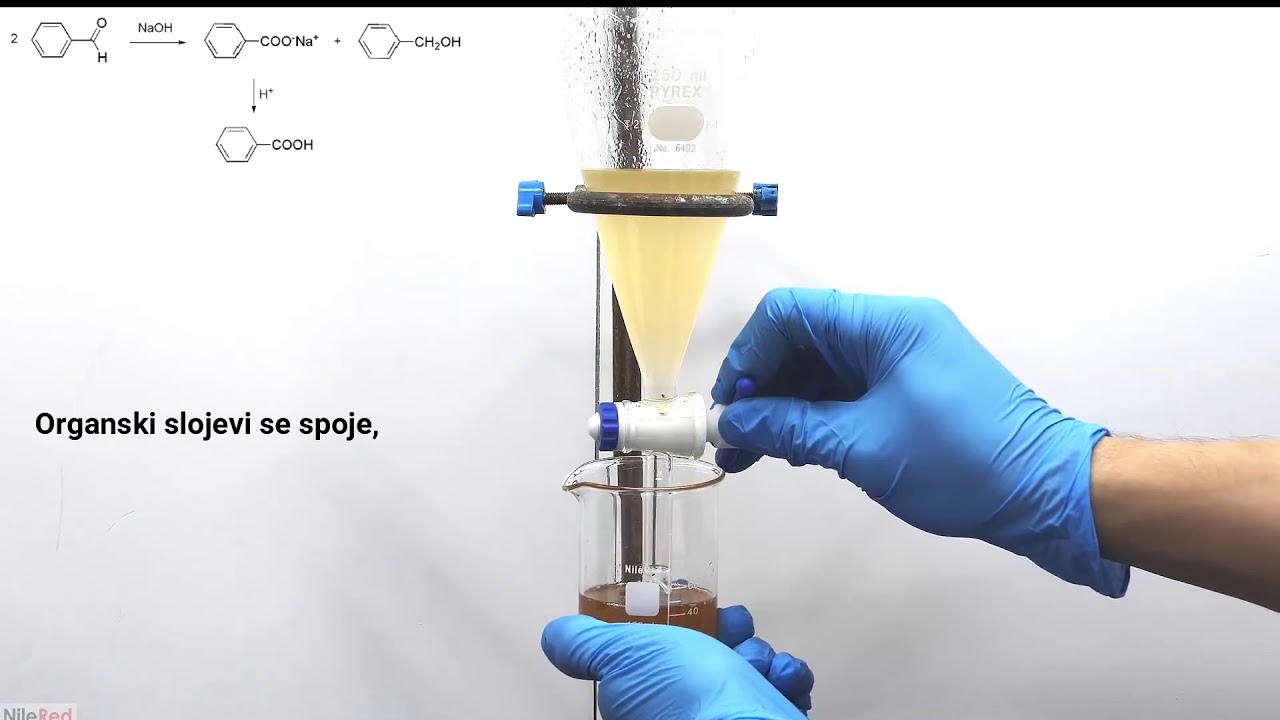 Lab vjezba Benzilni alkohol i benzojeva kiselina - YouTube