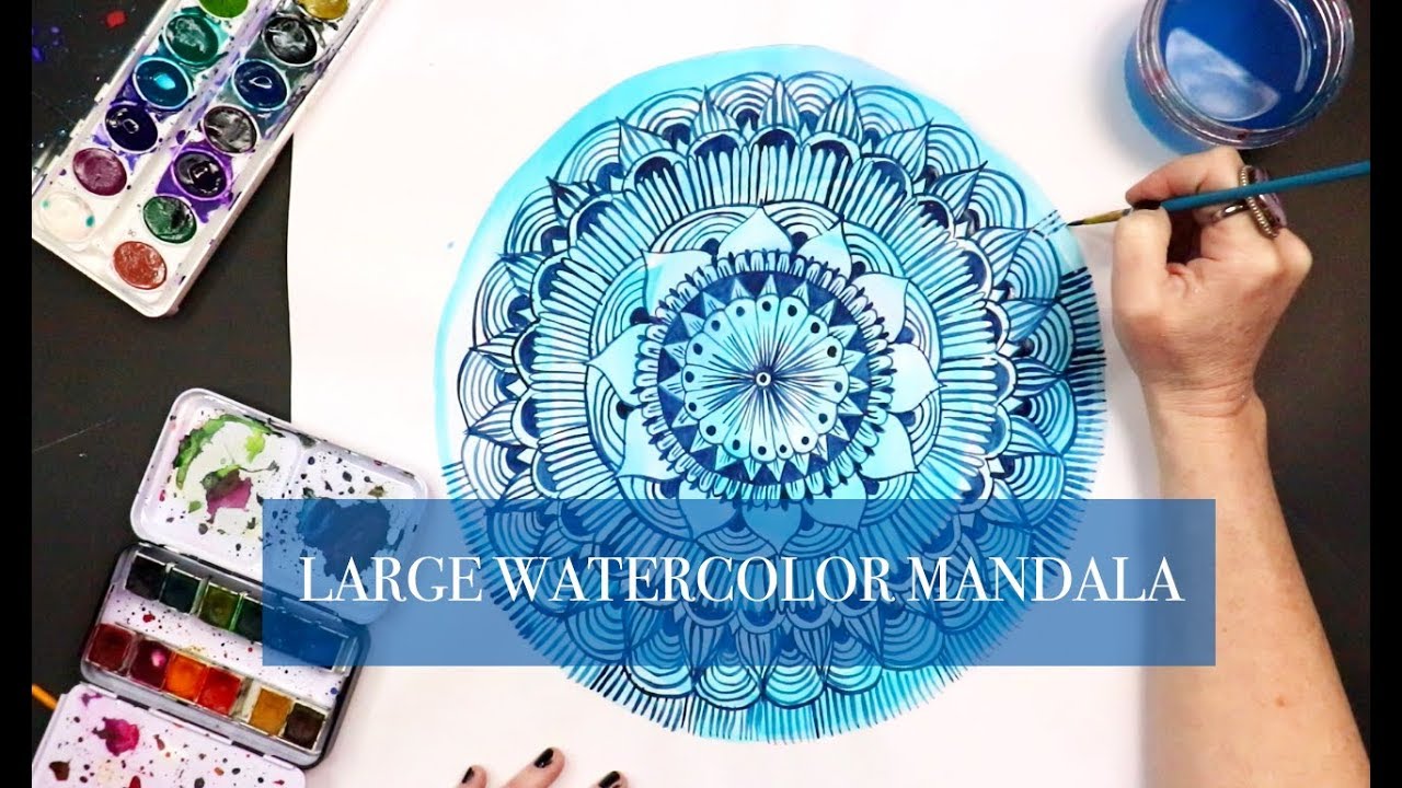 large watercolor mandala - YouTube
