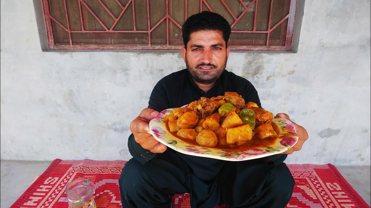 Chicken Arbi Masala Recipe | Taroo Plant Recipe | Chicken Dasheen ...