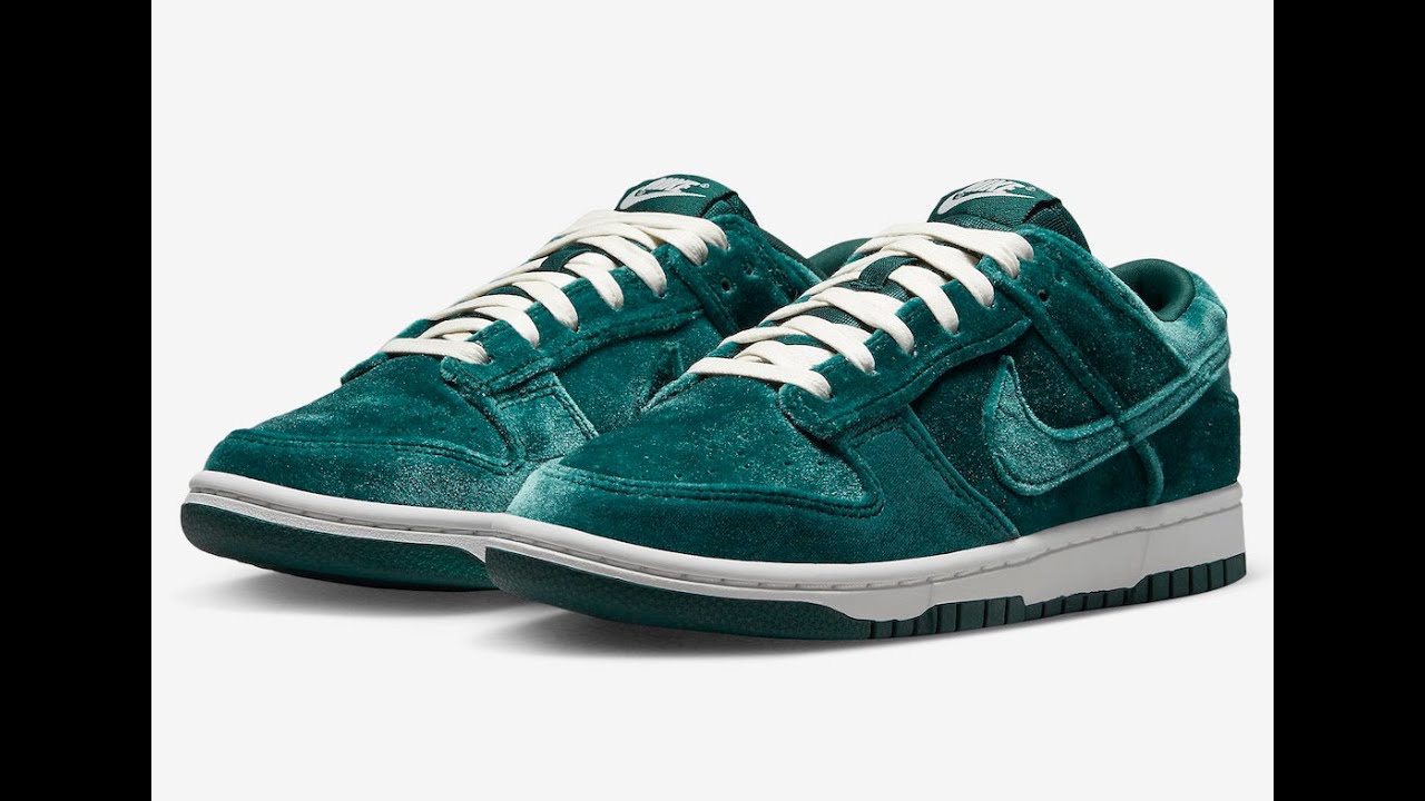 Nike Dunk Low Green Velvet 2022 DETAILED LOOK! - YouTube