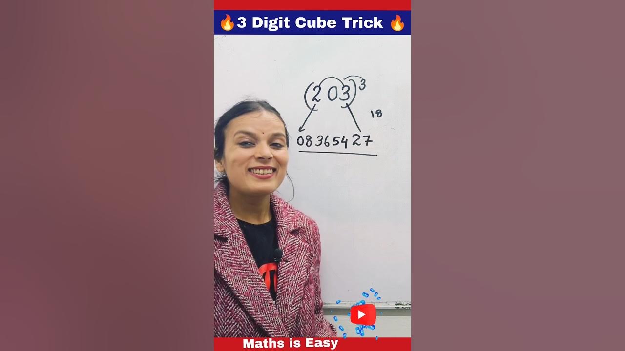 3 Digit Cube Trick 🔥 | Quickest way to find cube of any number #youtubeshorts #ashortaday # ...