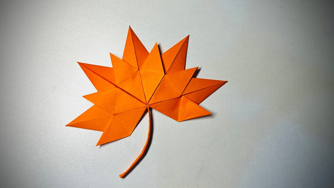 How to make maple leaf with paper - Origami maple leaf - YouTube