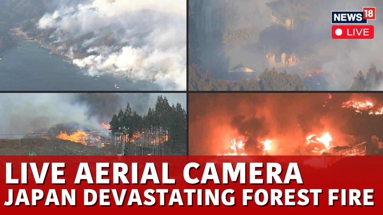 LIVE: Aerial Footage Captures Forest Fire Burning In Northern Japan ...