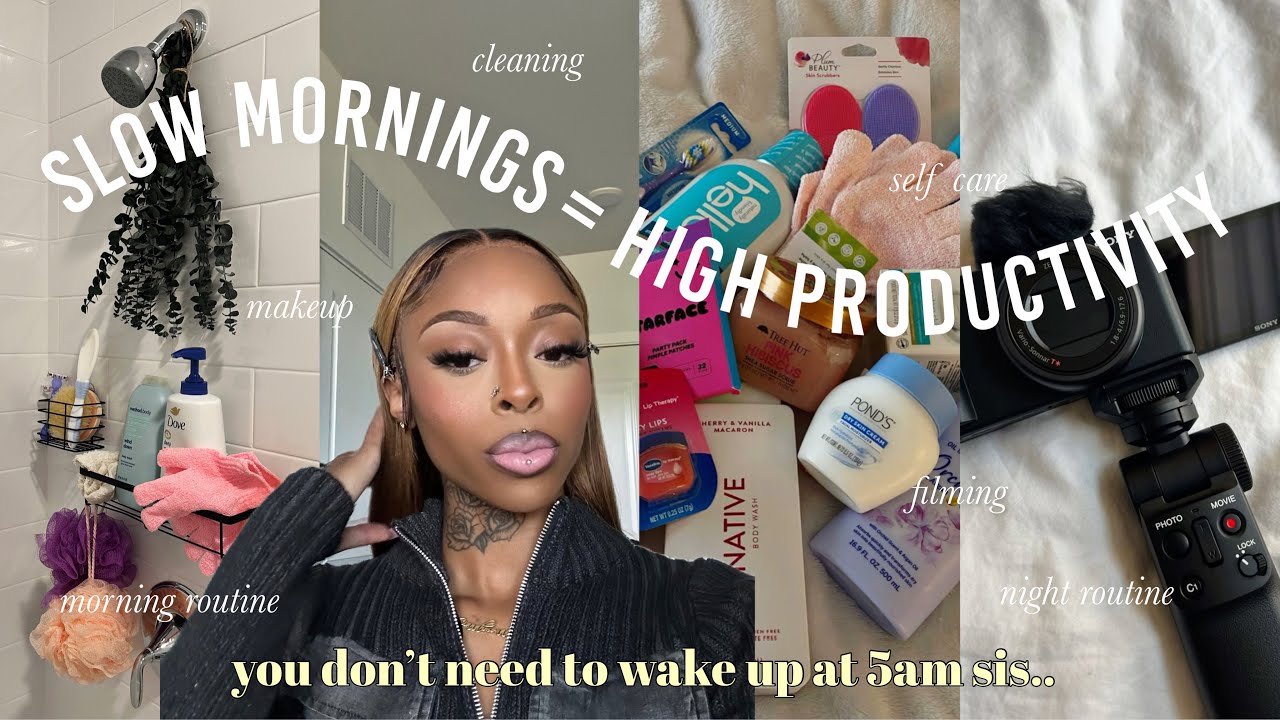 slow mornings can lead to a productive day 🌱 you don't need to get up ...