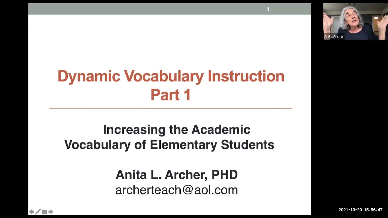 Anita Archer - Vocabulary Pt. 1 10/20/2021 - YouTube