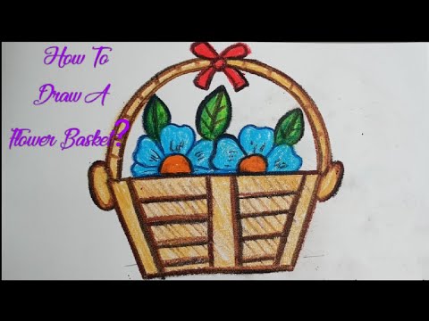 How To Draw A Flower Basket?? 🧺 - YouTube
