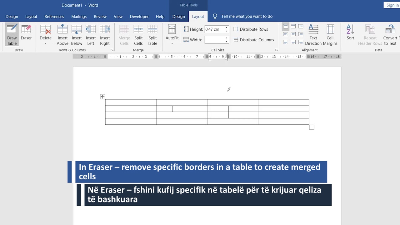 Draw Or Eraser Borders In Table In Word 2016 Vizatoni Ose Fshini Draw Or Eraser Borders In Table In Word 2016 Vizatoni Ose Fshini