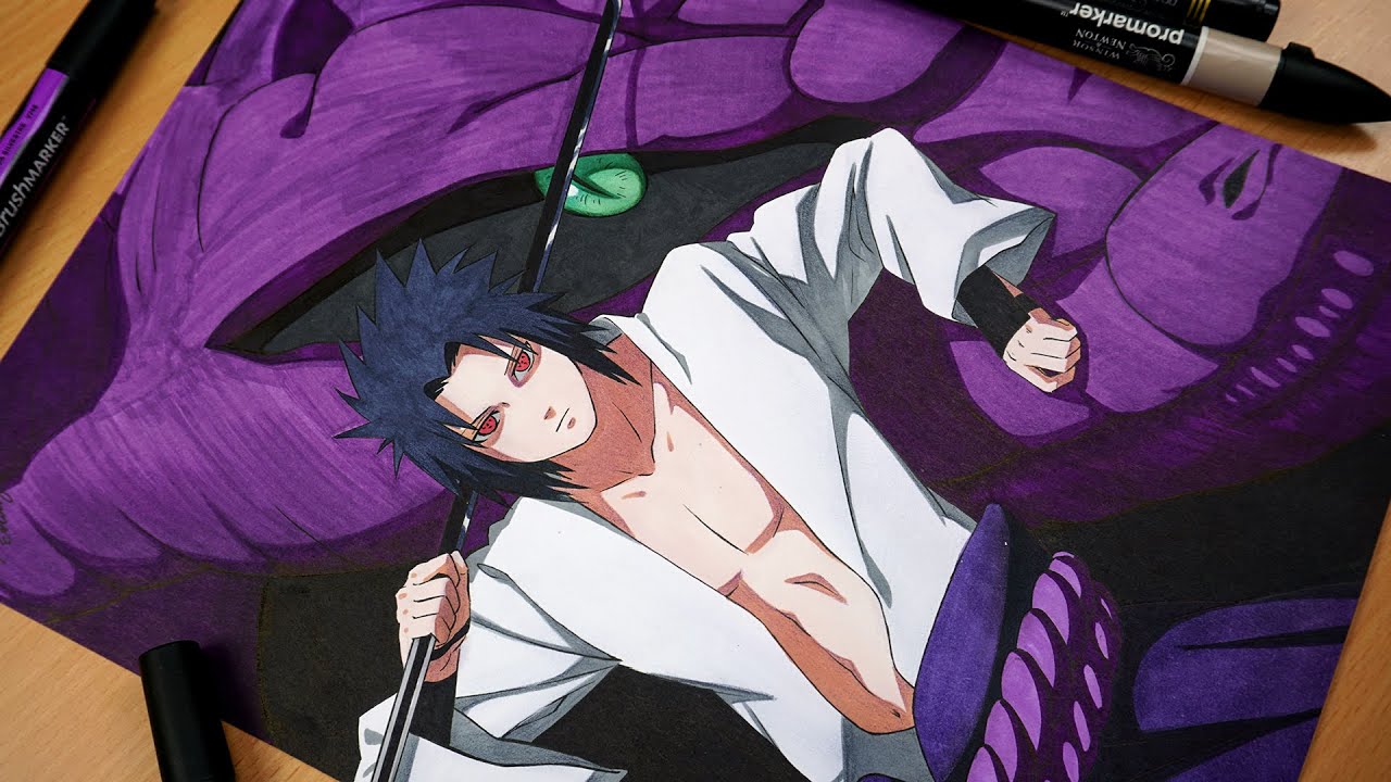 Drawing Sasuke and Aoda - YouTube