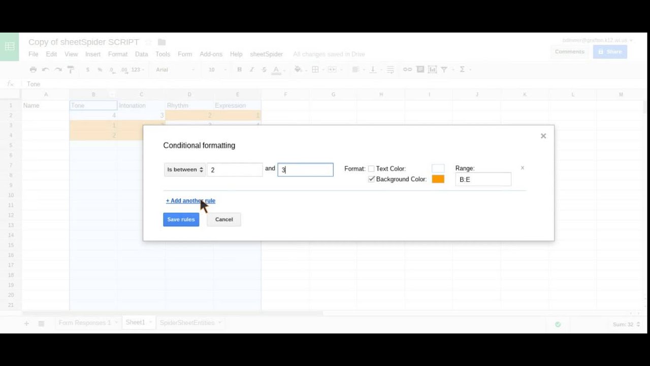 Conditional Formatting in Spreadsheets - Track Student Progress - YouTube