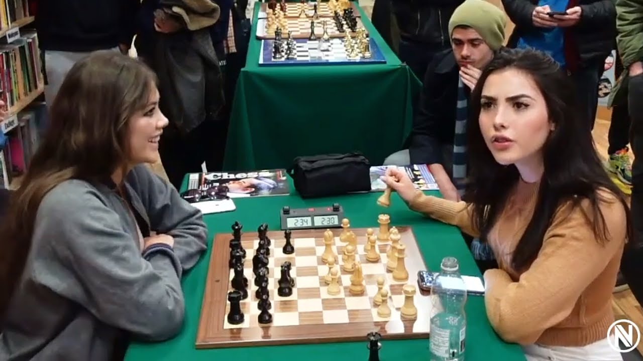 Alexandra Challenges Andrea Botez At Chess In London - YouTube