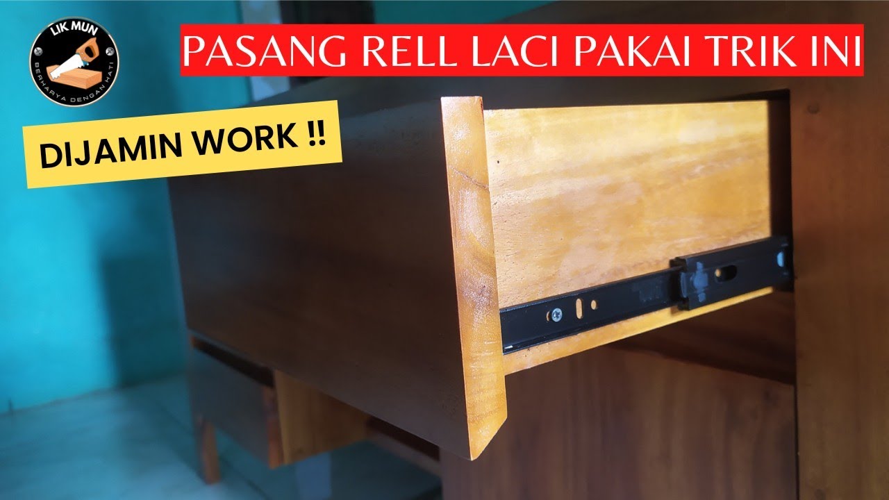 Memasang rell laci full extension double track | pakai cara ini dijamin ...