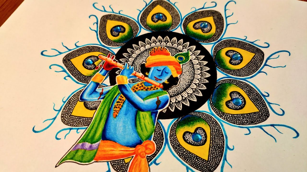 HOW TO DRAW SHRI KRISHNA | STEP BY STEP TUTORIAL FOR BEGINNERS | JANMASHTMI SPECIAL - YouTube