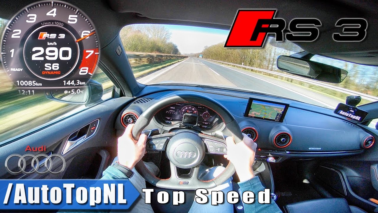 Audi RS3 Sportback 400HP ACCELERATION & TOP SPEED 290km/h AUTOBAHN POV ...