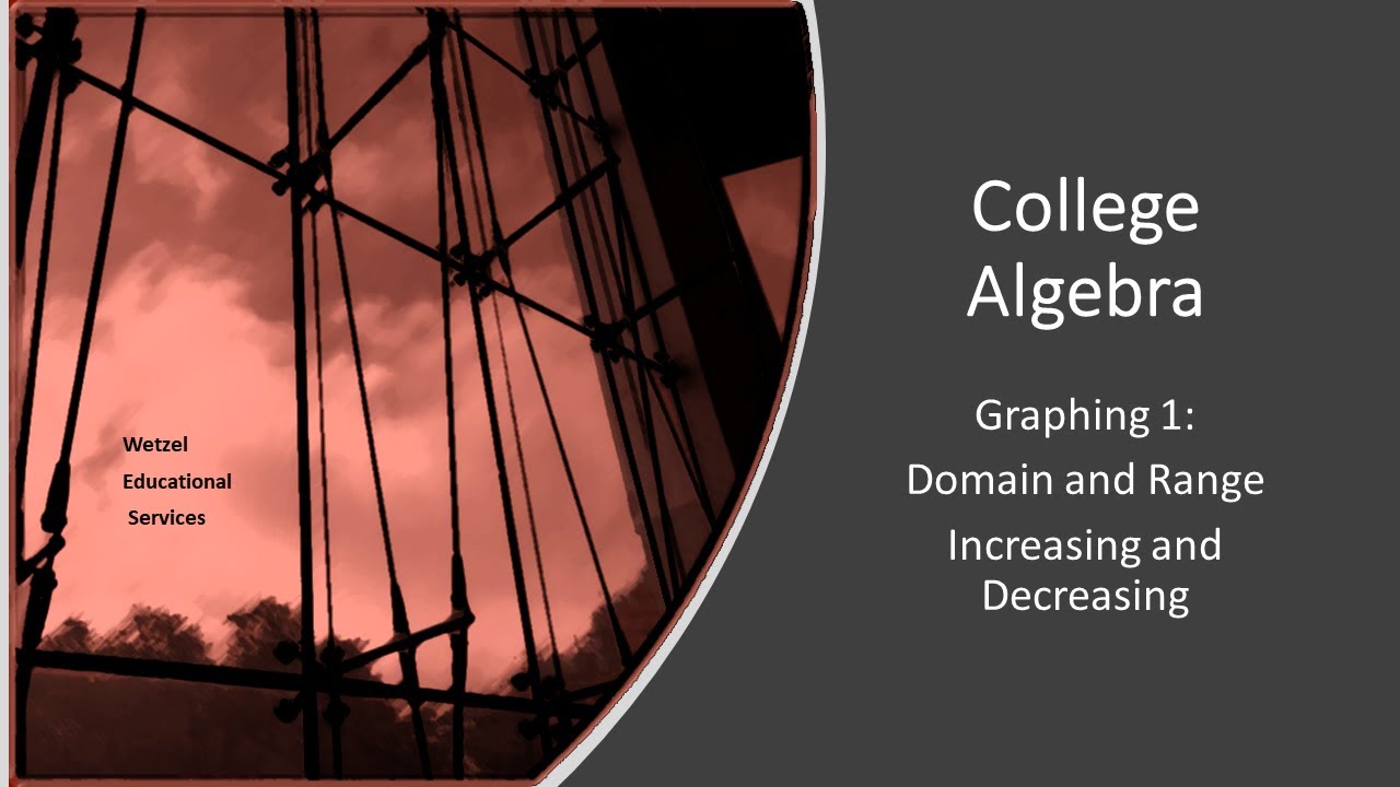 Graphing 1: Functions, Domain, Range and Increasing, Decreasing or ...