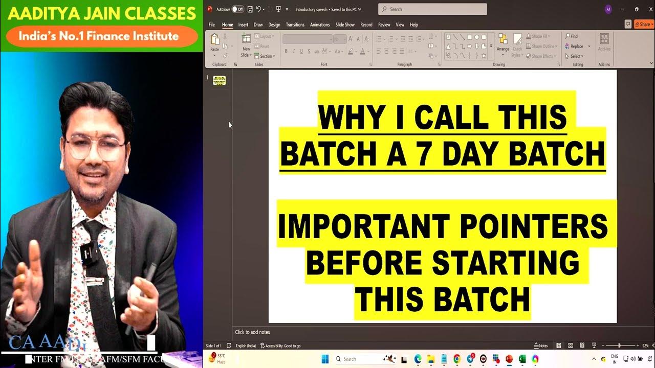 Why I Call This a 7-Day Batch | Important Pointers Before You Start this Batch! CA Aaditya Jain ...