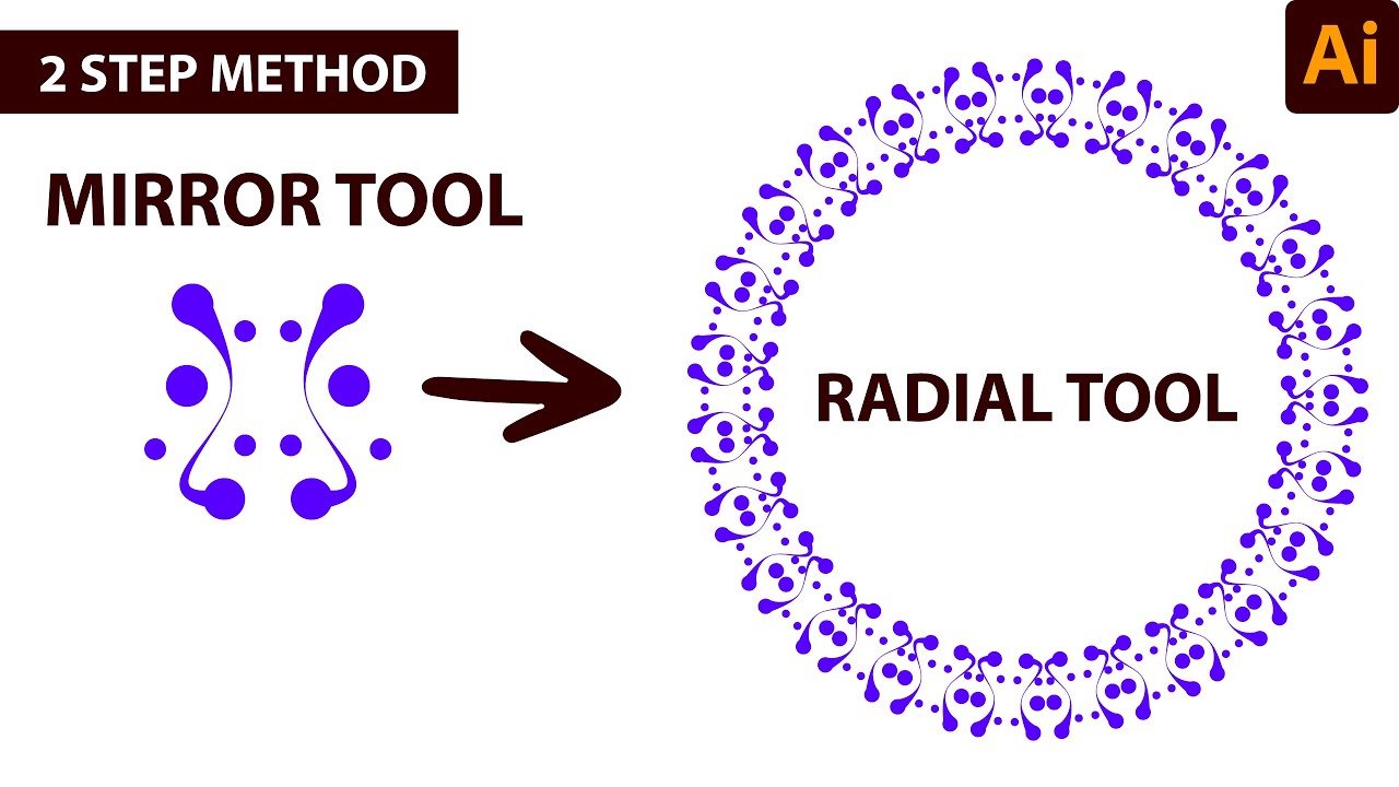 Adobe Illustrator Tutorials | Radial tool and Mirror Tool In Adobe ...