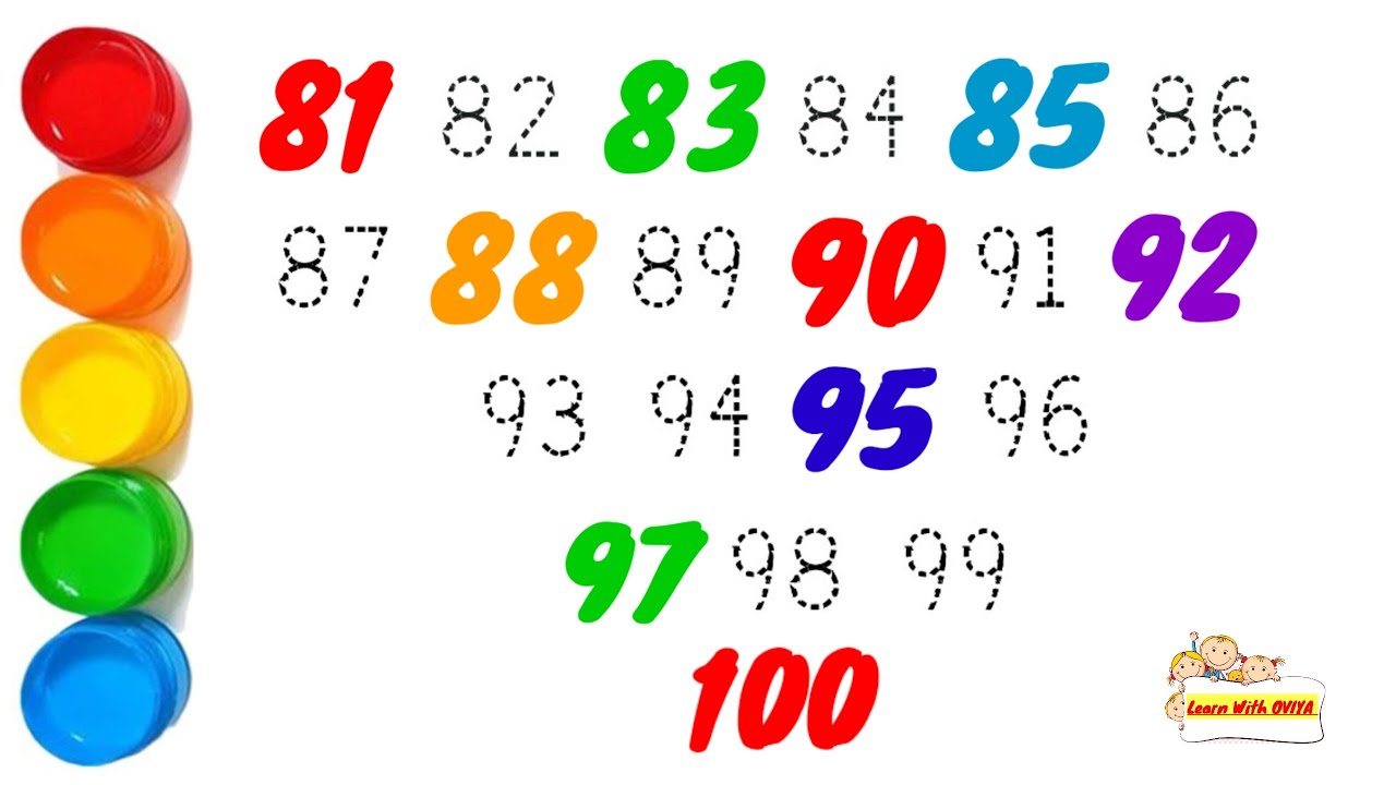 Learning Numbers| Learn to write 81-100 | Counting 81-100| Numbers ...