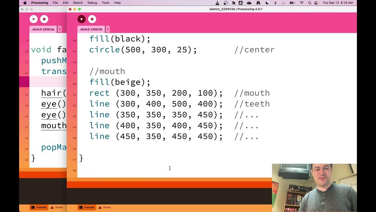 Review 9: pushMatrix(), popMatrix(), and translate() - YouTube