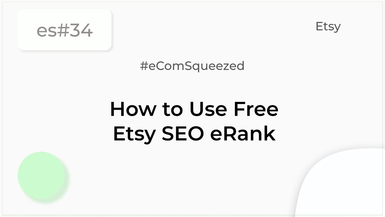 How to use Free Etsy SEO eRank | Keyword Research and Tags - es#34 - YouTube