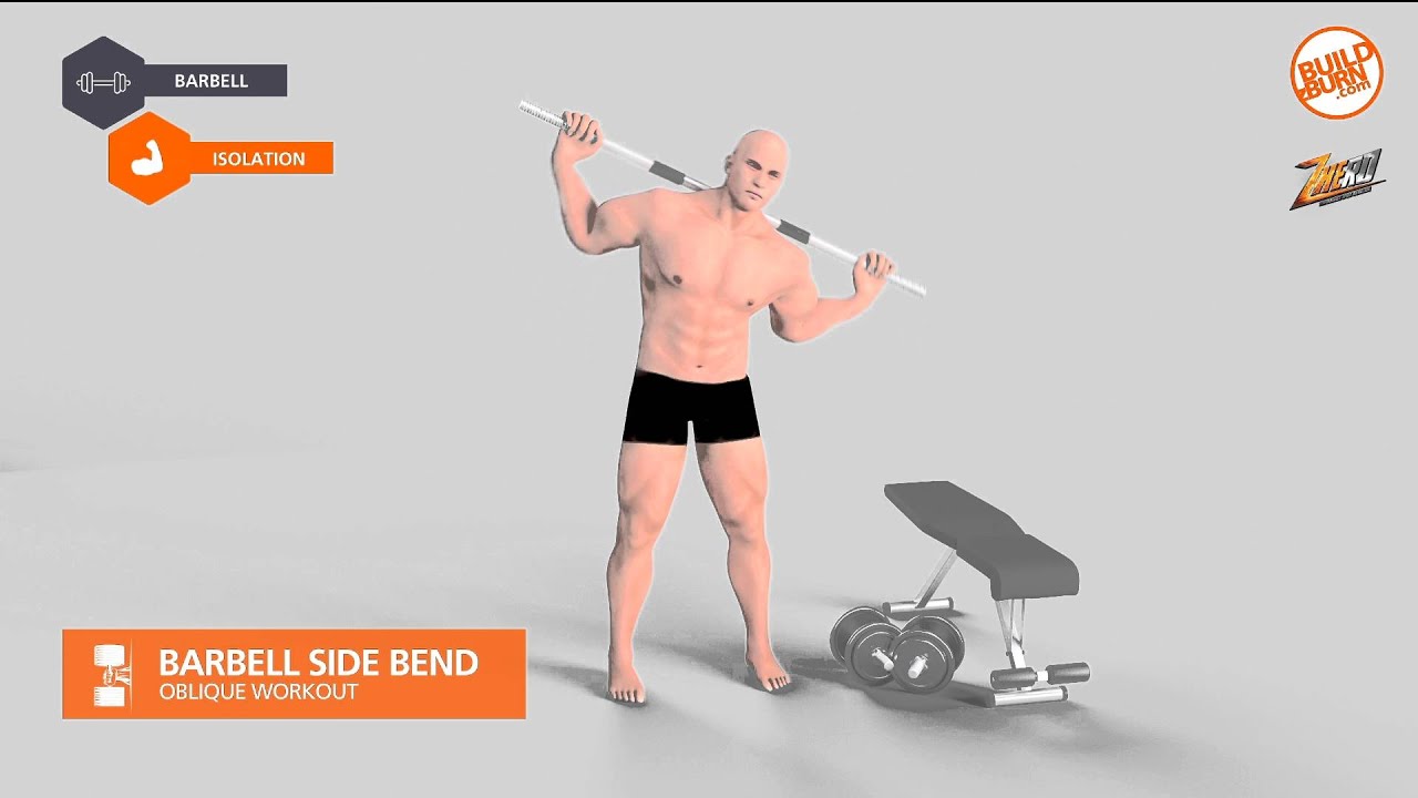 ท่าฝึกกล้ามท้องด้านข้าง Barbell Side Bend - YouTube
