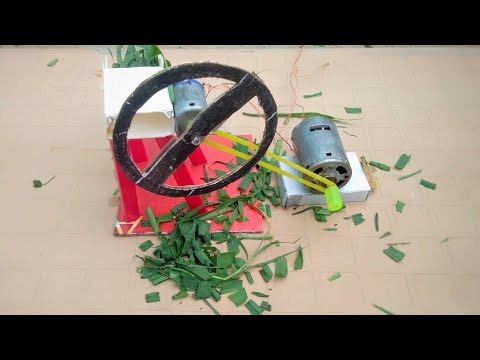 How to make mini gandasa machine from dc motor घर पर छोटी घास काटने की ...