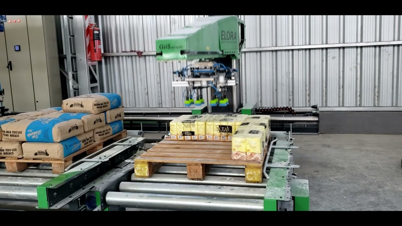 DUAL PALLETIZING PRELIMINARY TEST - 25 KG BAG - 1X10 KG PACK - YouTube