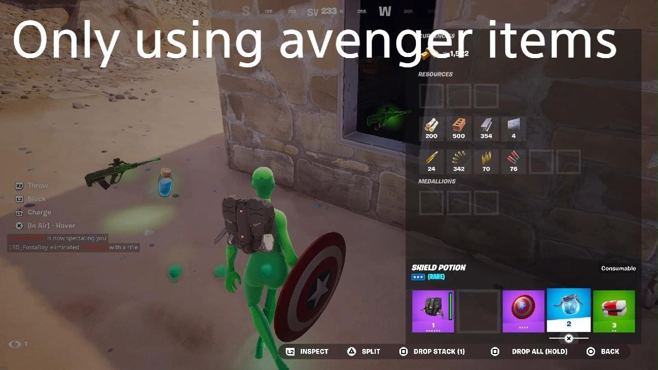 Fortnite NEW SEASON ONLY USING AVENGER ITEMS (very late) - YouTube