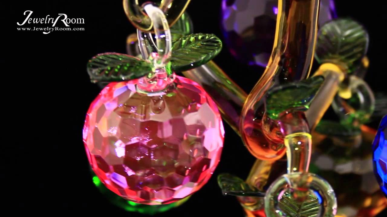 LIVE ONLINE AUCTIONS - SPARKLING HIGH QUALITY CRYSTAL APPLE TREE WITH 6 ...