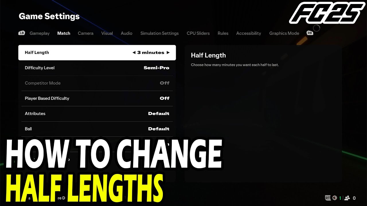 How to Change Half Lengths in EA FC 25 - YouTube