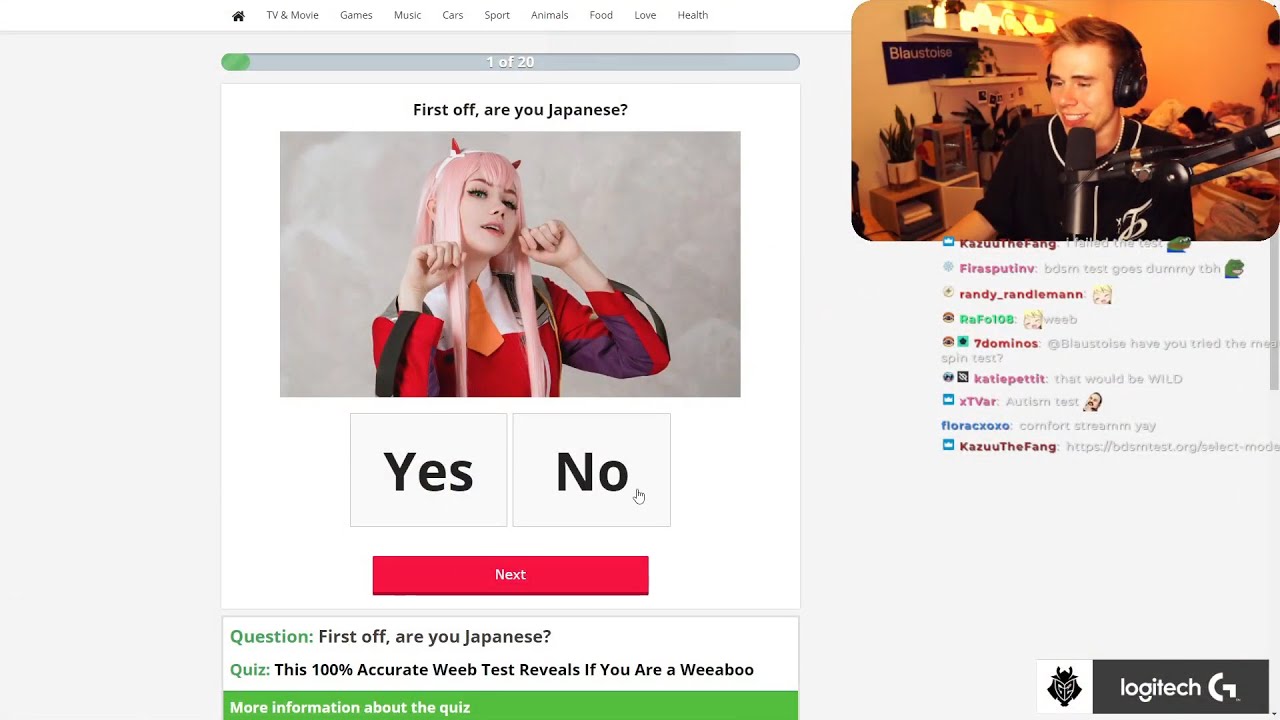 Blau Takes a WEEABOO QUIZ and These Are His Results... - YouTube